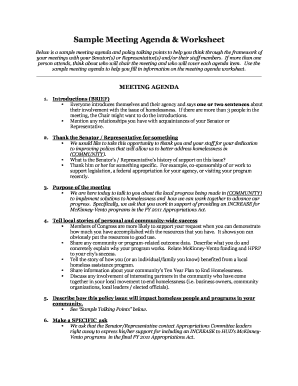 Fillable Online Sample Meeting Agenda & Worksheet Fax Email Print ...