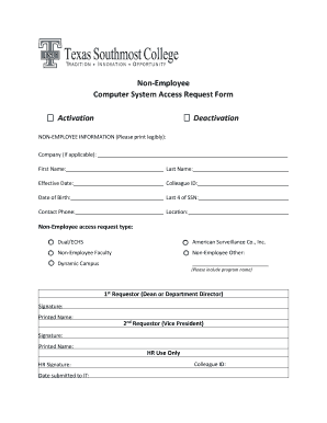Fillable Online Non-Employee Computer System Access Request Form Fax ...