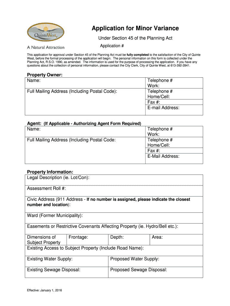 Fillable Online quintewest Information for Applications for Minor ...