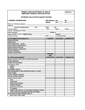 Fillable Online emmco PENNSYLVANIA DEPARTMENT OF HEALTH EMERGENCY ...