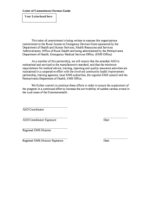 Fillable Online emmco Letter of Commitment Format Guide Your Letterhead ...