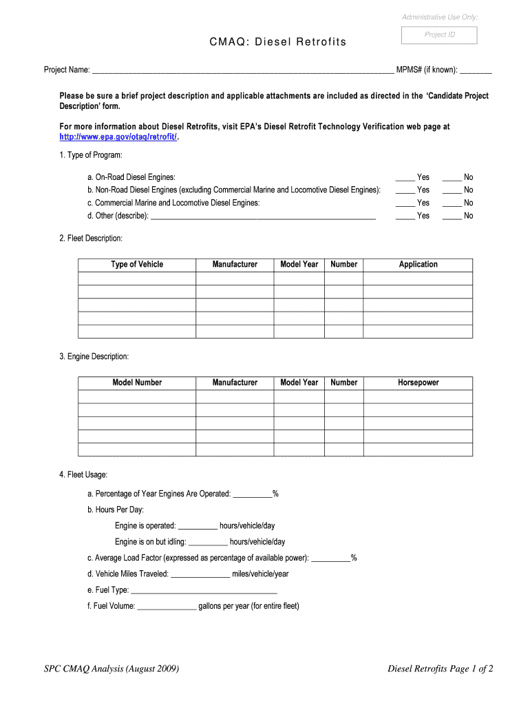 Fillable Online spcregion CMAQ Diesel Retrofits Fax Email Print - pdfFiller