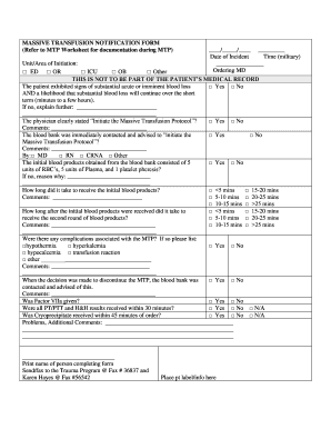 Fillable Online traumanurses MASSIVE TRANSFUSION NOTIFICATION FORM ...