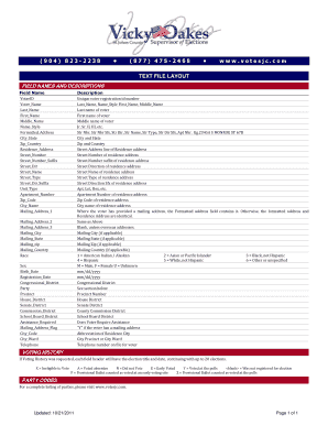 Fillable Online FIELD NAMES AND DESCRIPTIONS Field Name Fax Email Print ...
