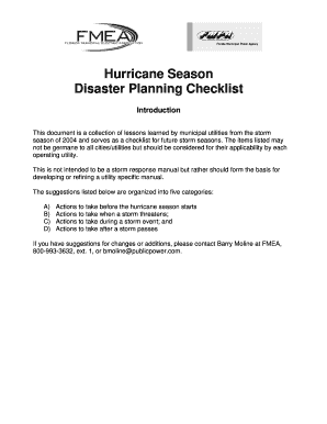 Fillable Online Hurricane Prep Checklist - Trade Association Fax Email ...