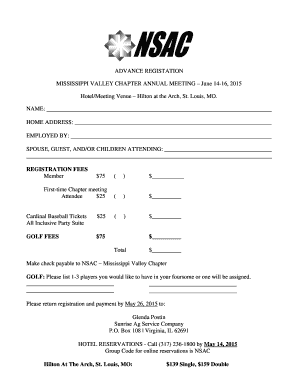 Fillable Online nsacoop NSAC Mississippi Annual MeetingRegistration ...