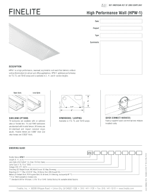 Fillable Online FINELITE High Performance Wall HPW-1 Fax Email Print - pdfFiller