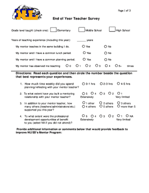 Fillable Online end year survey Fax Email Print - pdfFiller