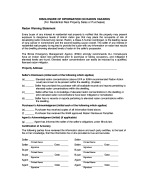 Fillable Online DISCLOSURE OF INFORMATION ON RADON HAZARDS For Fax ...