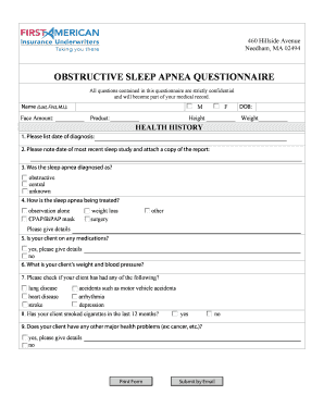 Fillable Online Please note date of most recent sleep study and attach ...