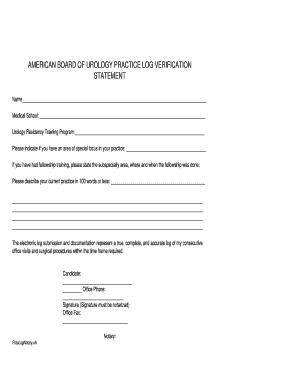 Fillable Online abu prac log verif - abu Fax Email Print - pdfFiller