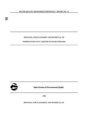 Fillable Online docs streamnetlibrary Water Quality Monitoring ...