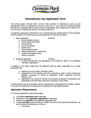 Fillable Online Discretionary Use Application Form Fax Email Print ...