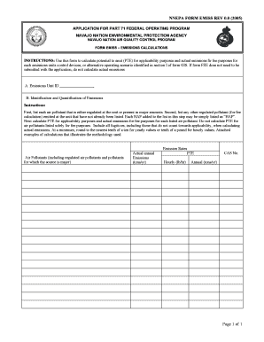 Fillable Online navajonationepa NNEPA FORM EMISS REV 0 Fax Email Print ...