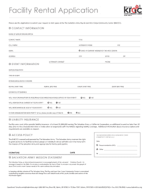 Fillable Online Facility Rental Application - San Diego Fax Email Print ...