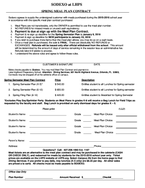 Fillable Online lhps Sodexo at LHPS - lhps Fax Email Print - pdfFiller