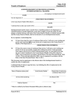 Fillable Online Acknowledgement of Provisions Governing ...