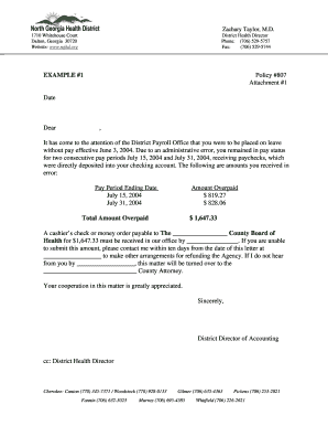 Fillable Online Example Letter of Overpayment807-1doc Fax Email Print ...