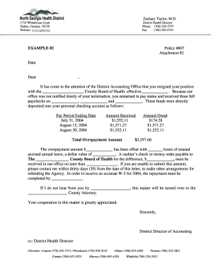 Fillable Online Example Letter of Overpayment#807-2.doc Fax Email Print ...