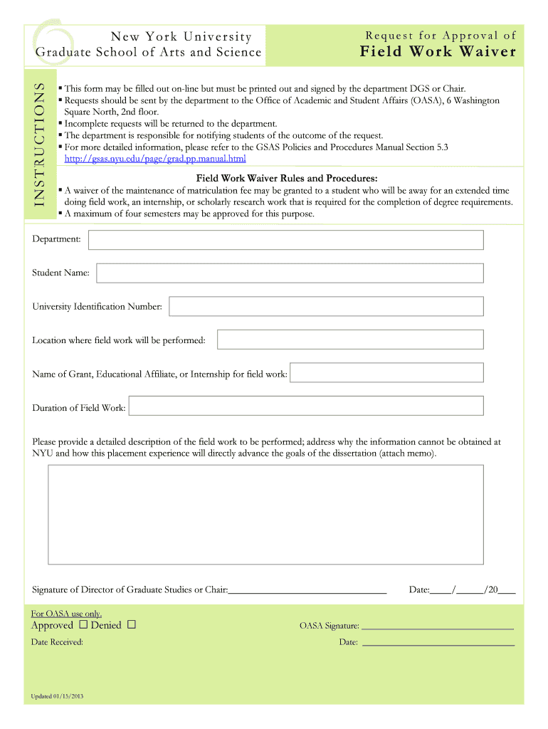 Fillable Online INSTRUCTIONS - New York University Fax Email Print ...
