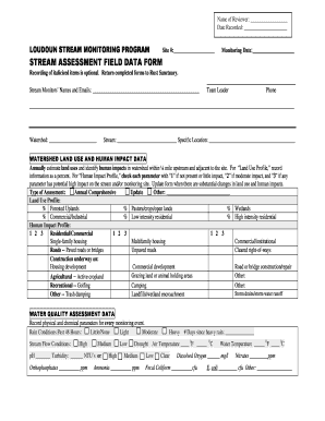 Fillable Online Stream Monitoring Survey Form 3doc Fax Email Print ...