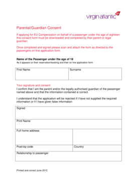 Virgin Atlantic Consent Form - Fill Online, Printable, Fillable, Blank ...