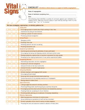 Fillable Online Vital Signs Checklist - Brethren in Christ Church Fax ...