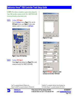 Fillable Online Daktronics Venus 7000 Controller Track Setup Guide Fax ...