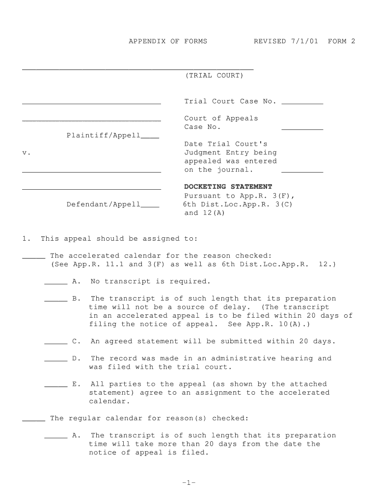 Fillable Online APPENDIX OF FORMS REVISED 7101 FORM 2 Fax Email Print ...