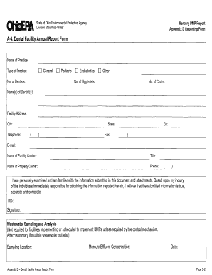 Fillable Online A-4 Dental Facility Annual Report Form Fax Email Print ...