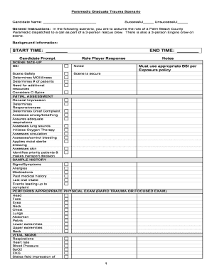 Fillable Online pbcfr Trauma Scenario - Paramedic Graduate - pbcfr Fax ...