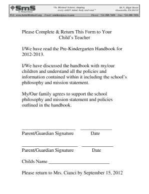 Fillable Online saintmichael1 Please Complete Return This Form to Your ...