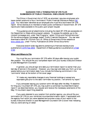 Fillable Online GUIDANCE FOR A TERMINATION SF 278 FILER Fax Email Print ...