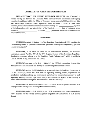 Fillable Online lpdb la CONTRACT FOR PUBLIC DEFENDER SERVICES THIS ...