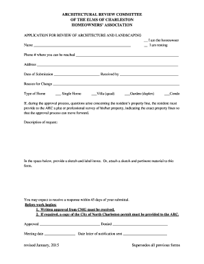 Fillable Online 2015 ARC Application for Review Request Form Fax Email ...