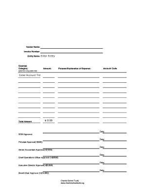 Fillable Online charterschooltools Vendor Name Invoice Number Expense ...