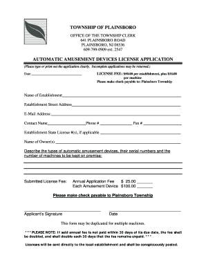 Fillable Online Application Amusement devices Fax Email Print - pdfFiller