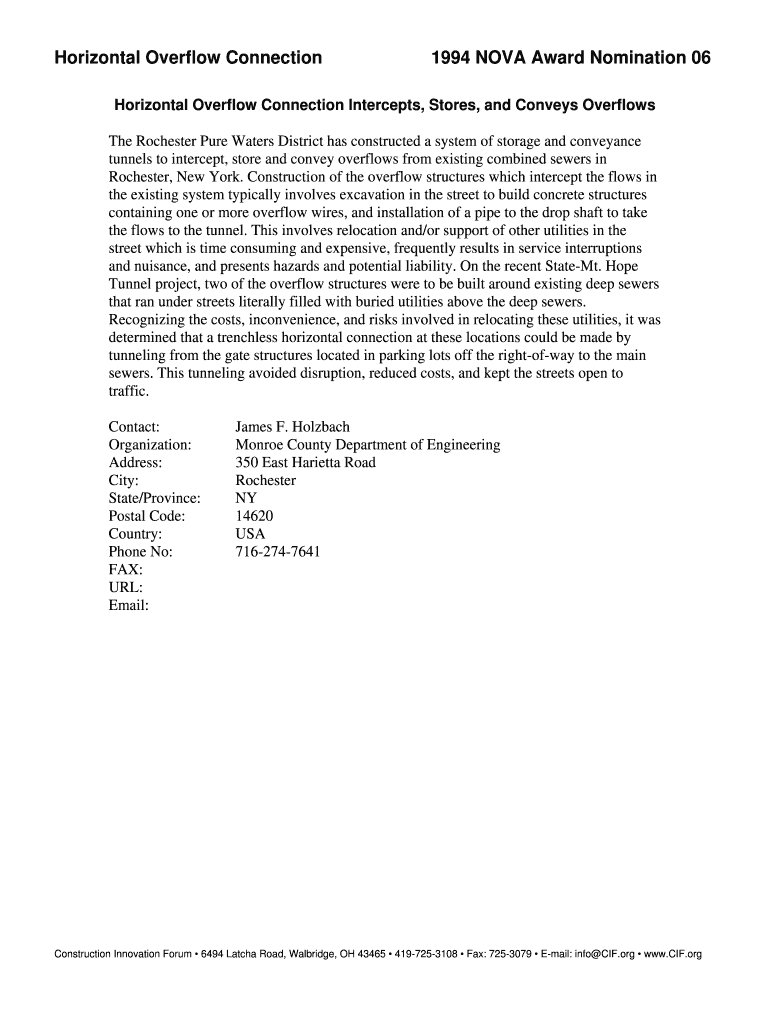 Fillable Online cif Horizontal Overflow Connection Intercepts Stores ...