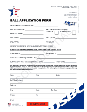 Fillable Online usbcongress http internapcdn Ball Application Form Fax ...