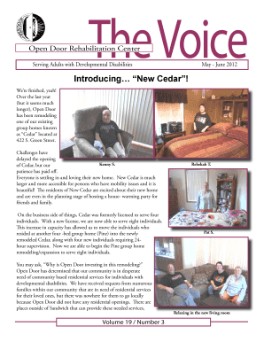 Fillable Online odrc Introducing New Cedar - Open Door Rehabilitation ...