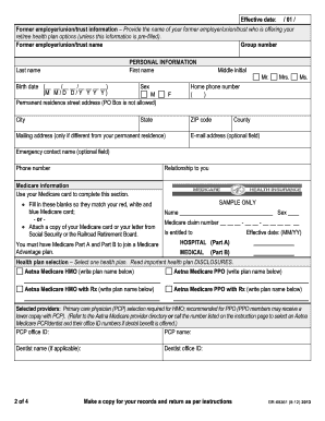 Fillable Online Pdp name medicare prescription drug plan enrollment ...