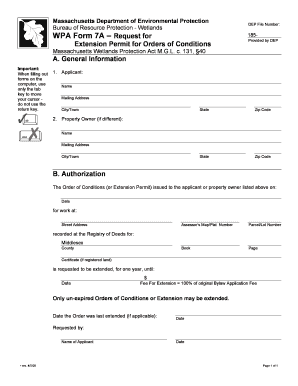 Fillable Online townofholliston WPA Form 7A Request for ...