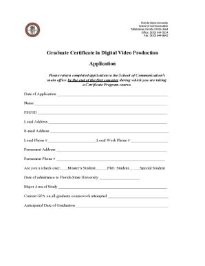 Fillable Online comm cci fsu Certificates - School of Communication ...