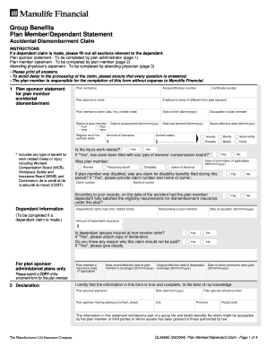 Fillable Online Claims - Group Benefits - Manulife Fax Email Print ...