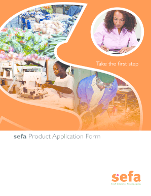 Fillable Online sefa org Sefa Product Application Form - sefa org Fax ...