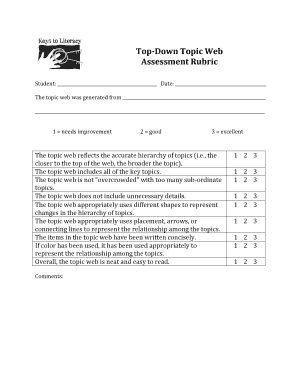 Fillable Online Top-Down Topic Web Assessment Rubric Fax Email Print ...