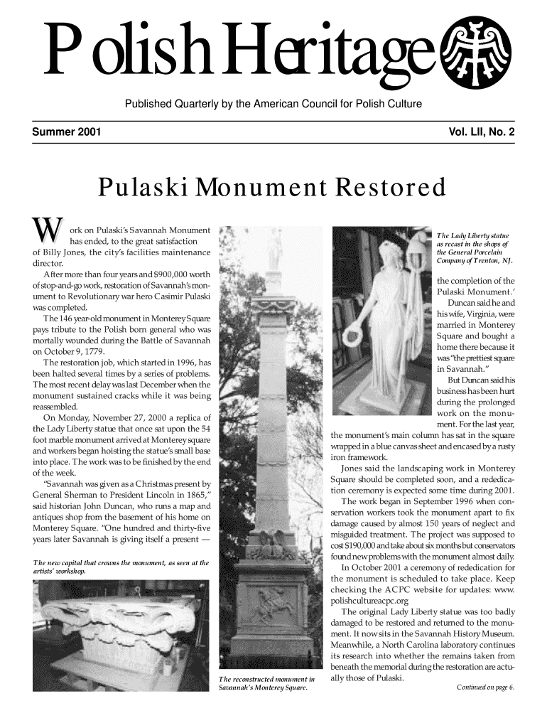 Fillable Online Polish Heritage - American Council for Polish Culture ...