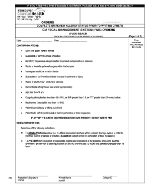 Fillable Online ubccriticalcaremedicine ICU Fecal Management System ...