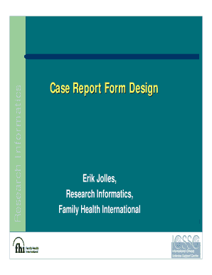 Fillable Online icssc Case Report Form Design Research Informatics ...