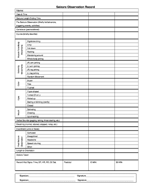 Fillable Online Seizure Observation Record - Gratiot-Isabella RESD Fax ...